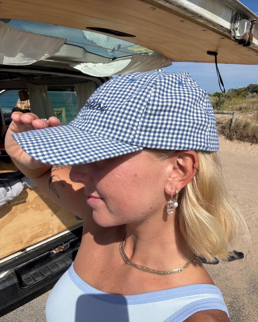 Usual Cap Blue Gingham. – Operation Co